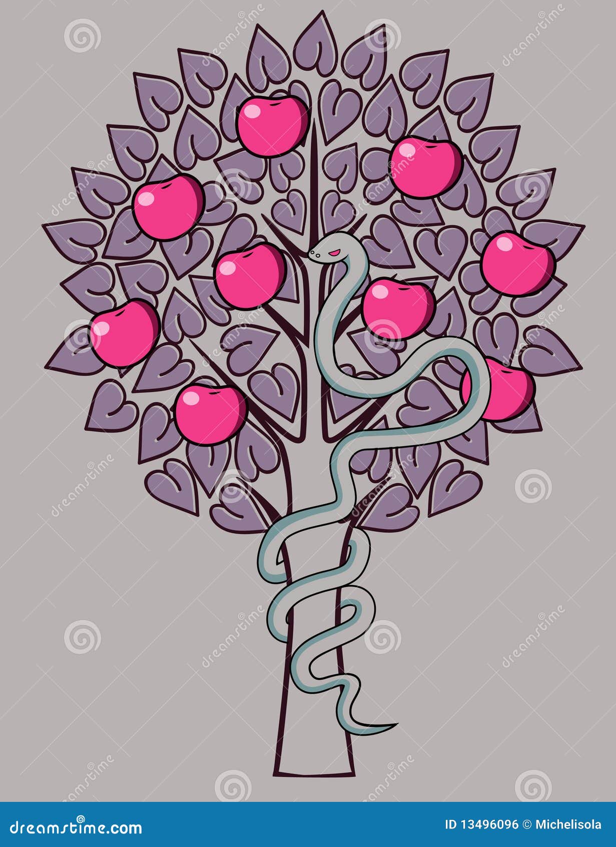 Temptation Eden garden stock vector. Illustration of symbol - 13496096