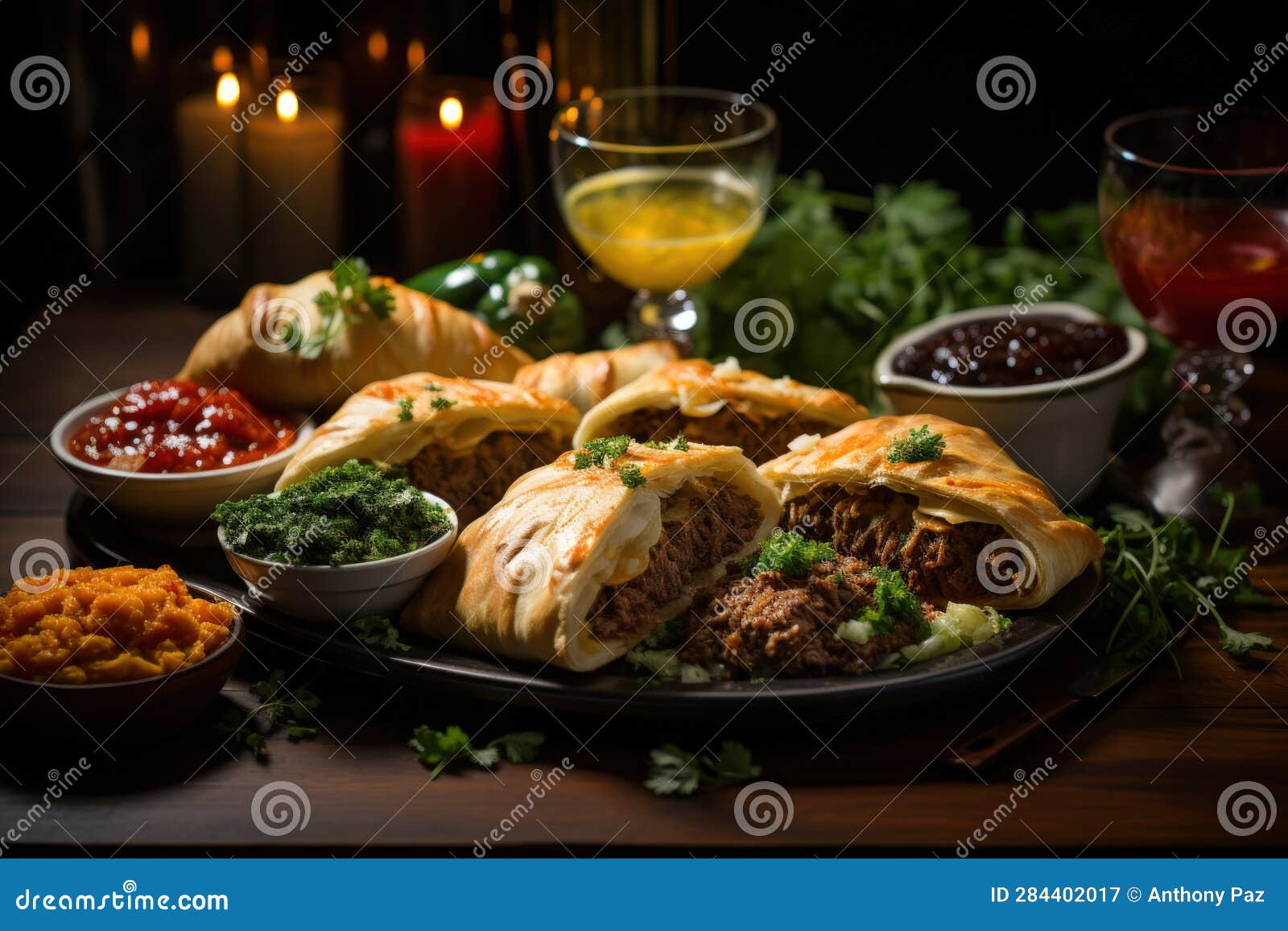 Tempting Appetizers: Well-arranged Assortment of Snacks on a Table ...