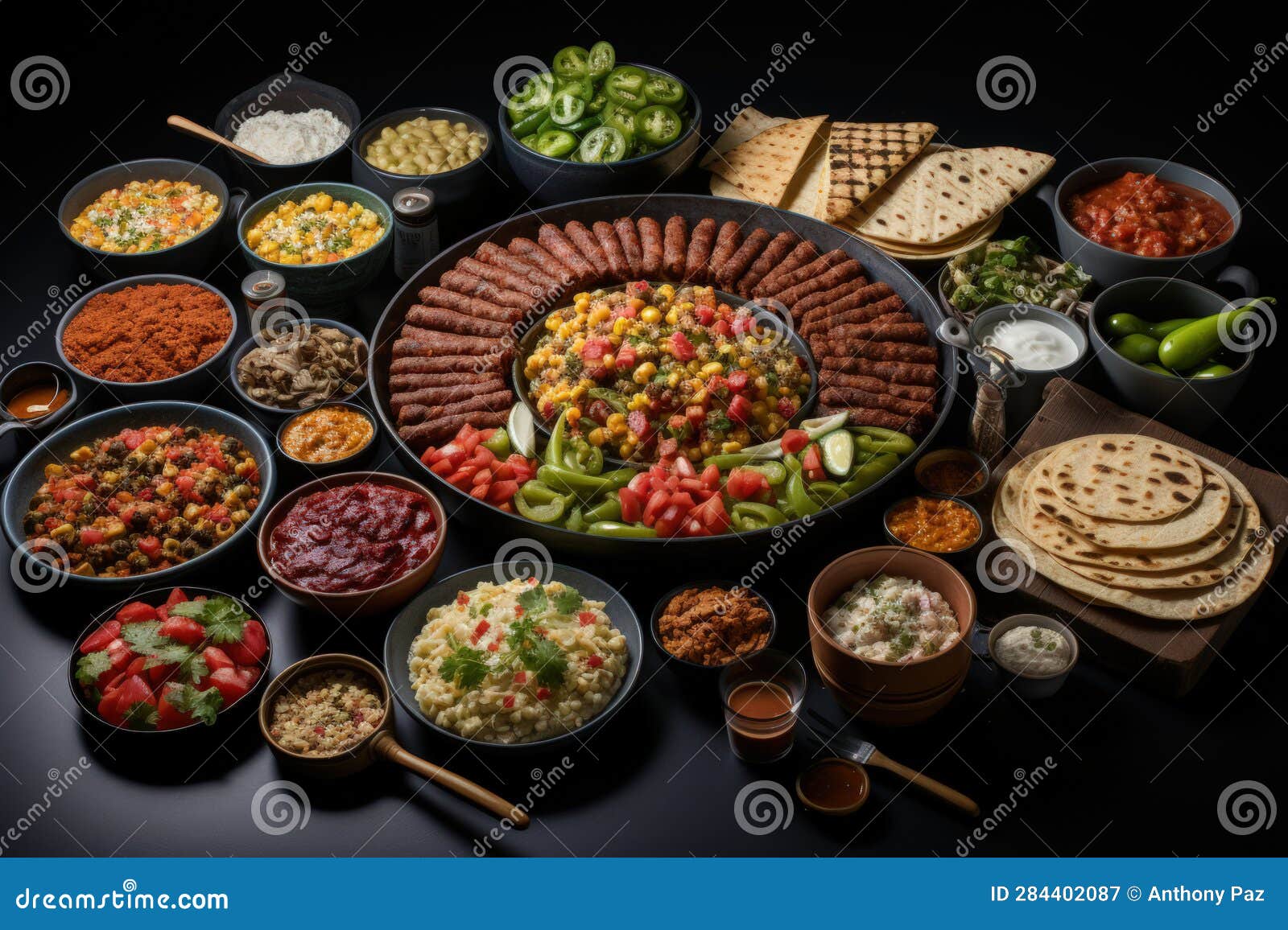 Tempting Appetizers: Well-arranged Assortment of Snacks on a Table ...