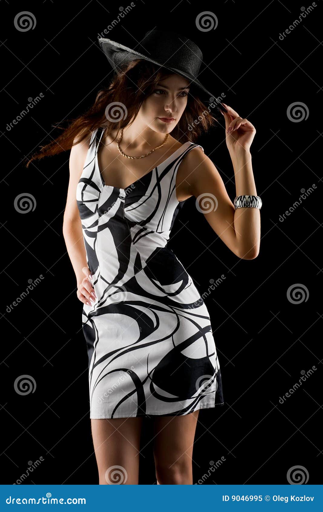 Tempting Girl on Black Background Stock Image - Image of person, single ...
