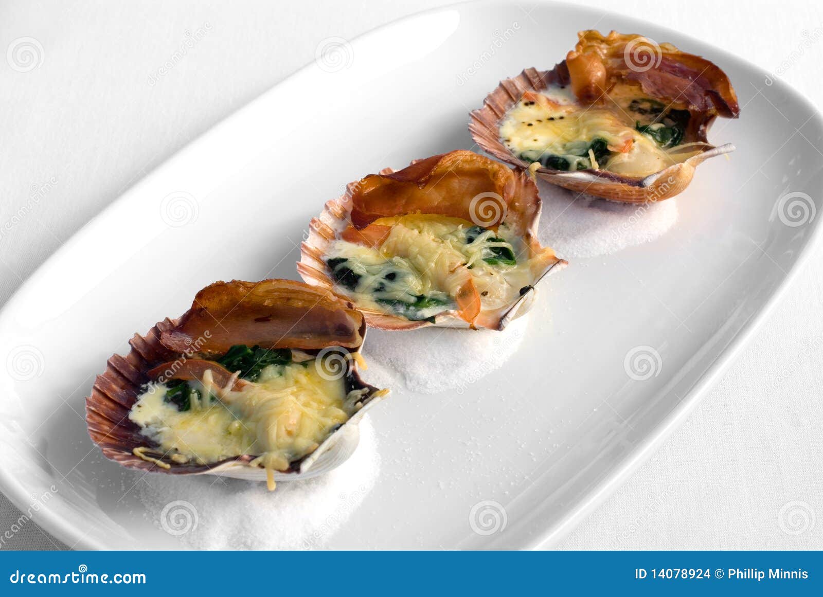 Tempting Seafood Entree stock photo. Image of spinach - 14078924