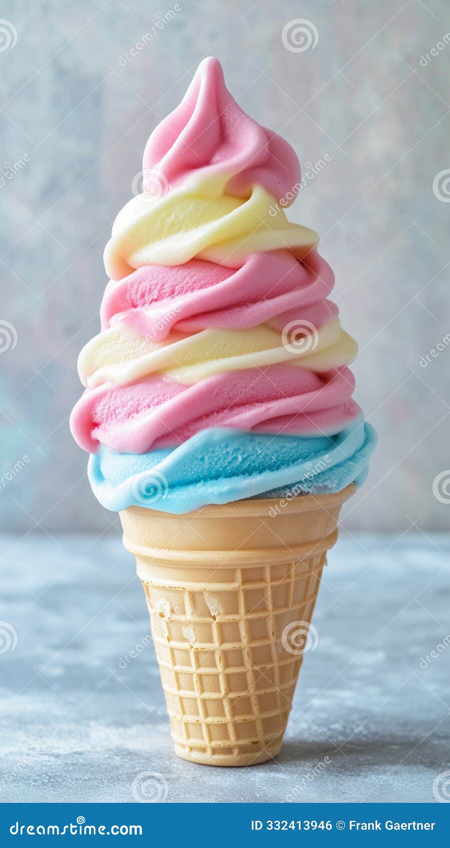 Tempting Soft Serve Ice Cream Cone is Presented, Featuring Enticing ...