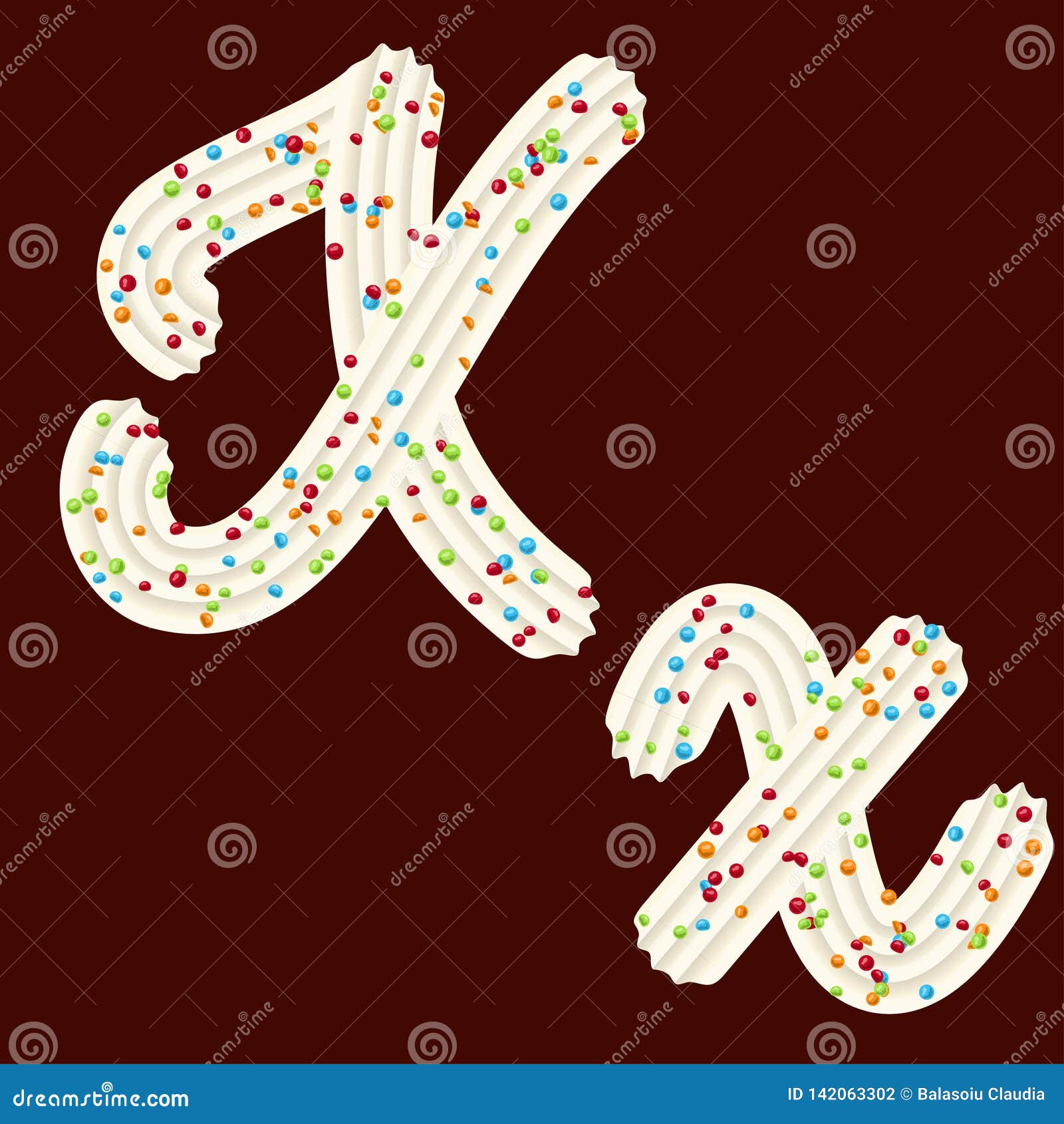 Tempting Typography. Font Design. 3D Letter X of the Whipped Cream and ...
