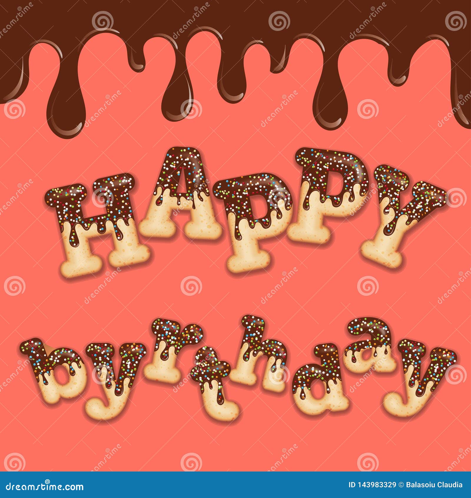 Tempting Typography. Icing Text Stock Illustration - Illustration of ...