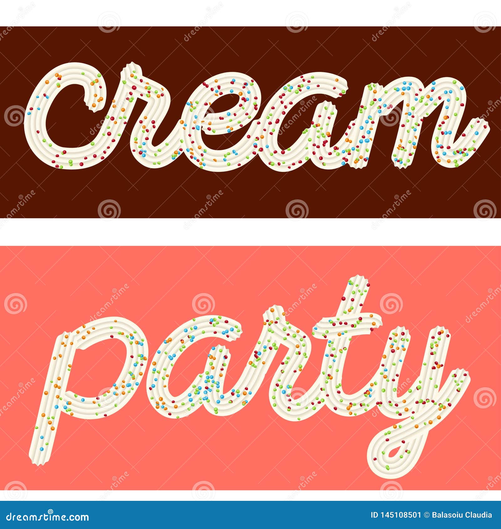 Tempting Typography. Icing Text Stock Illustration - Illustration of ...