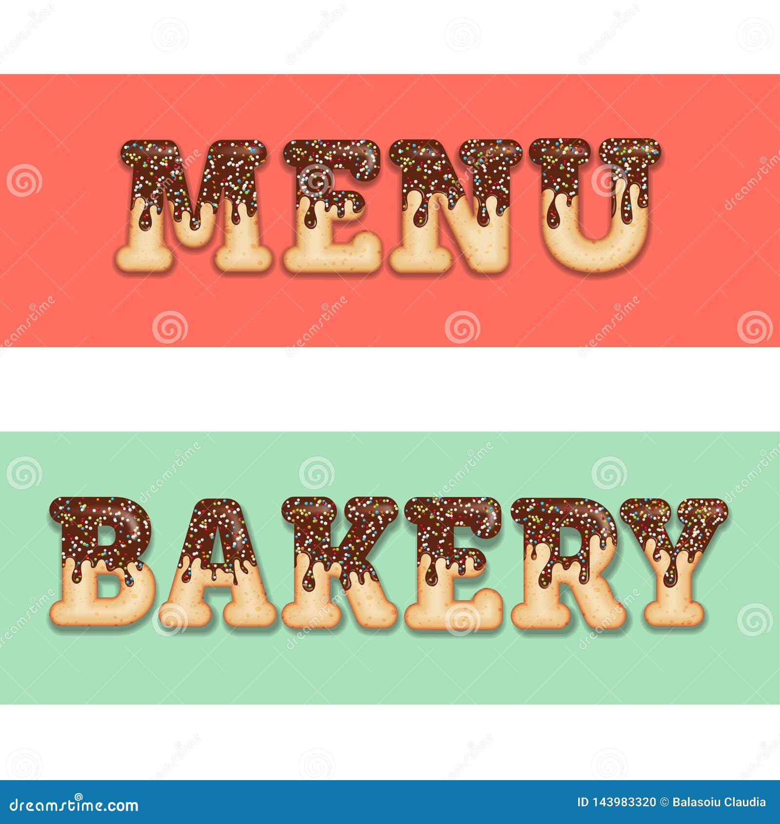 Tempting Typography. Icing Text Stock Vector - Illustration of menu ...