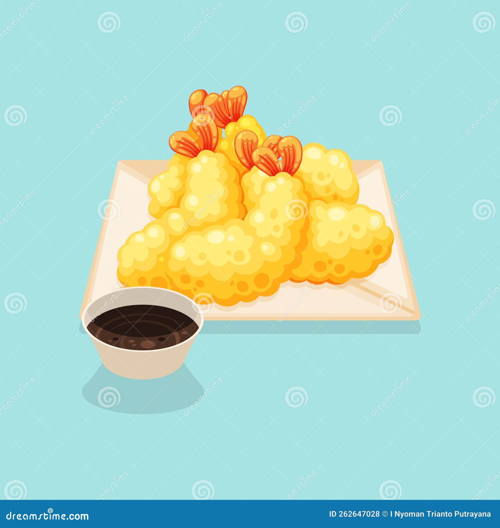 Tempura Background. Design with Cartoon Style Stock Vector ...