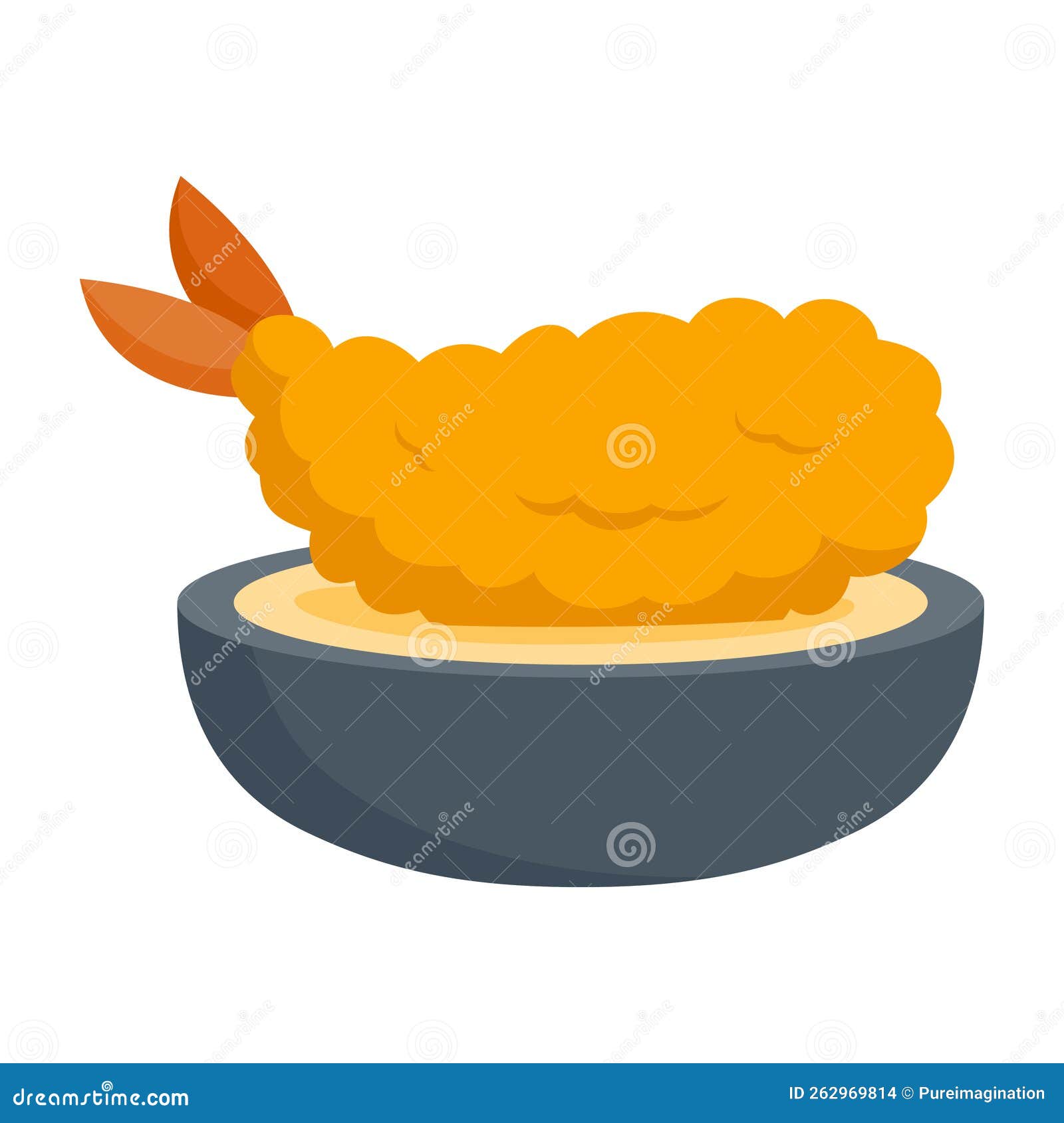 Tempura in Flat Style Isolated Stock Vector - Illustration of asian ...