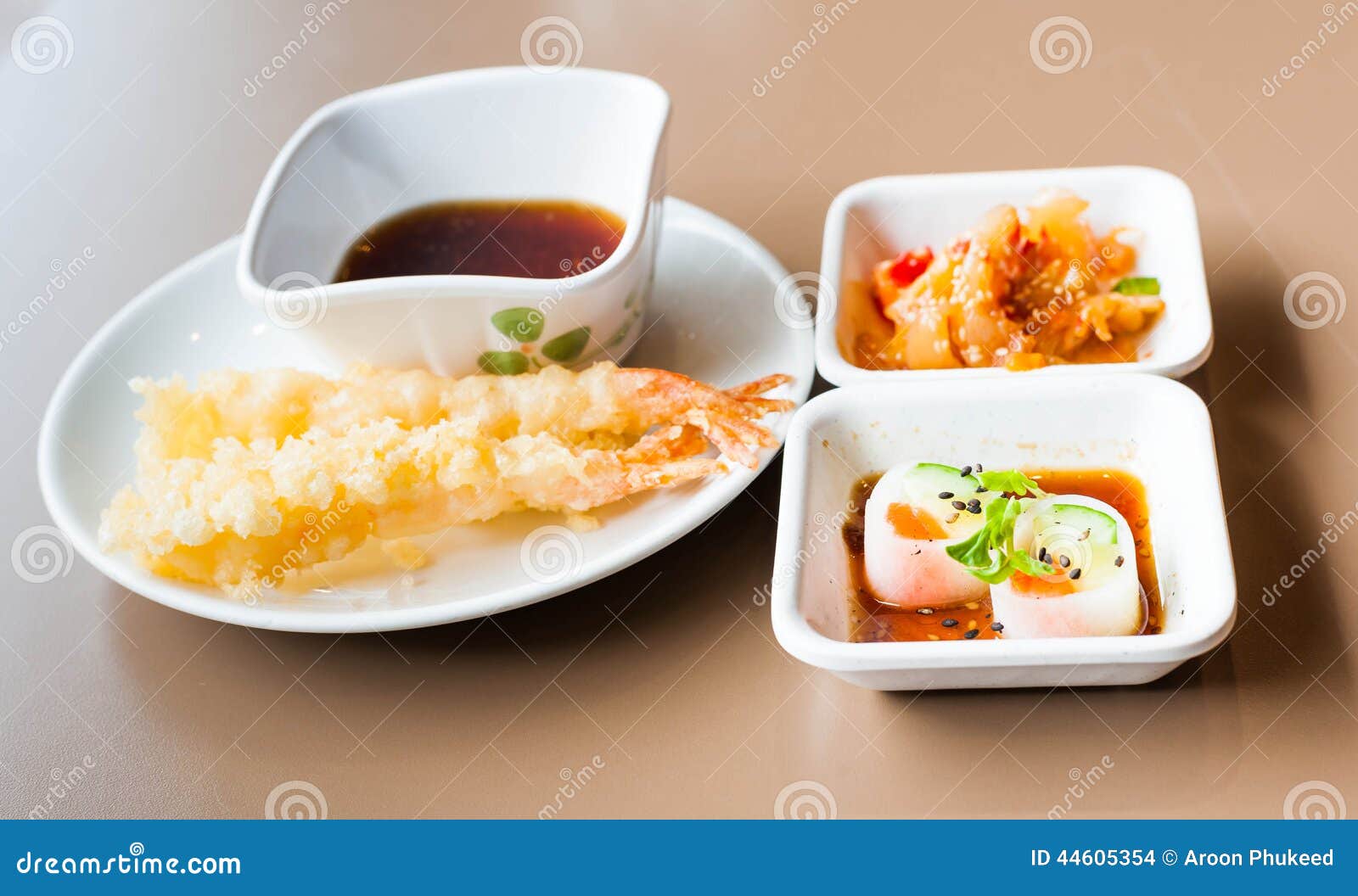 Tempura set stock photo. Image of fresh, rice, bowl, dinner - 44605354