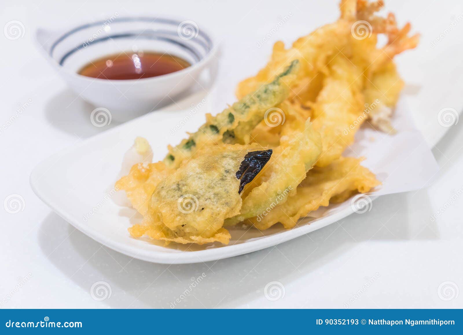 Tempura set stock image. Image of miso, okra, closeup - 90352193