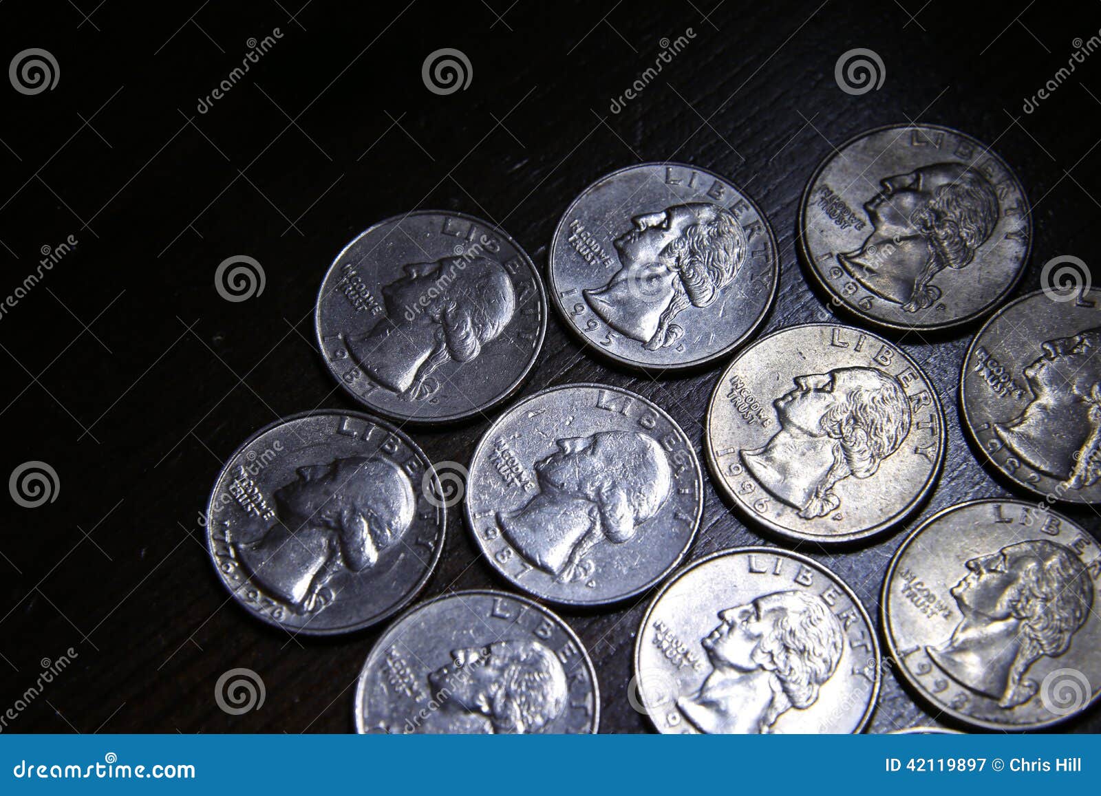 Ten American Quarters stock image. Image of money, american - 42119897