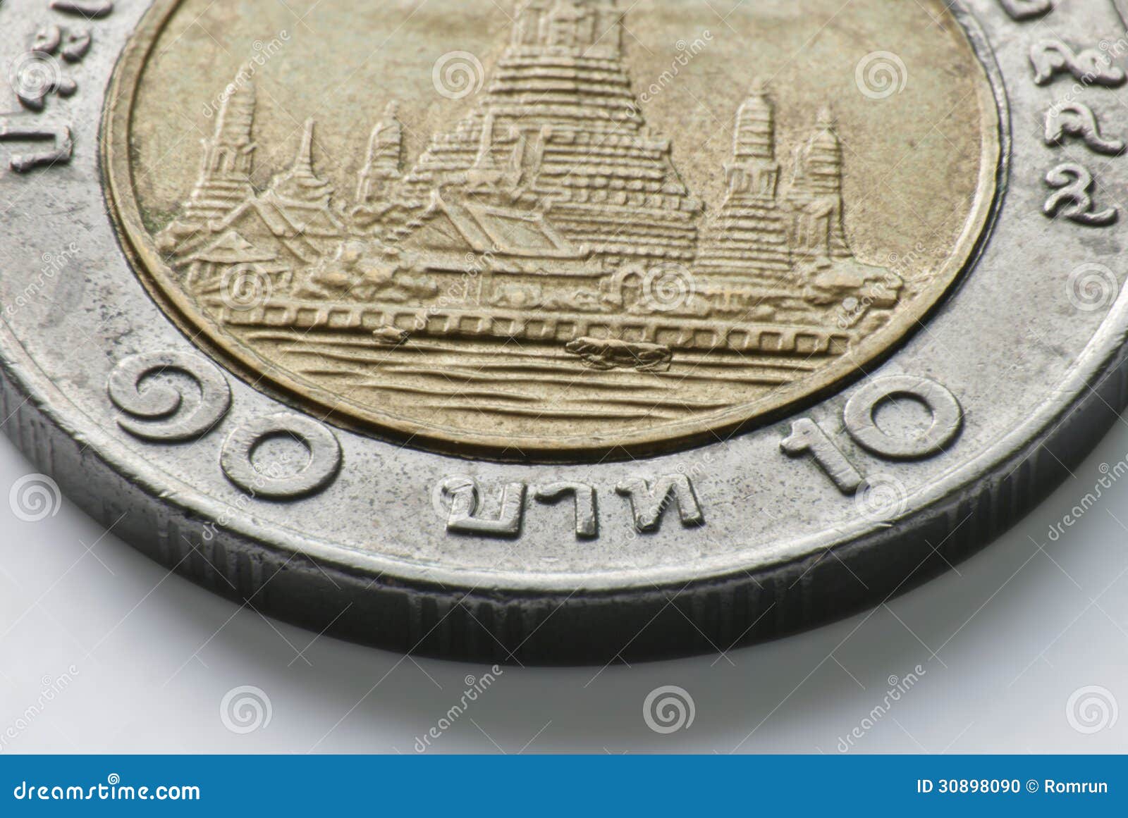 Ten baht thai coin stock photo. Image of thailand, bank - 30898090