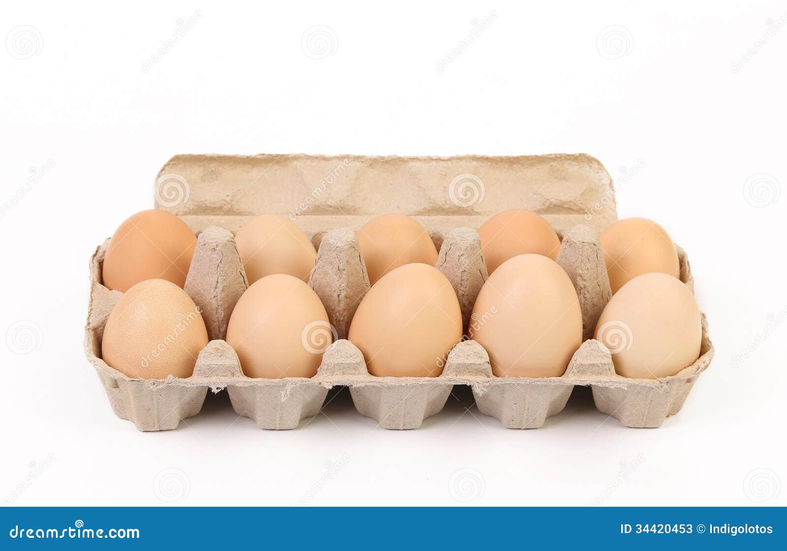 Ten brown eggs in egg box stock image. Image of life - 34420453