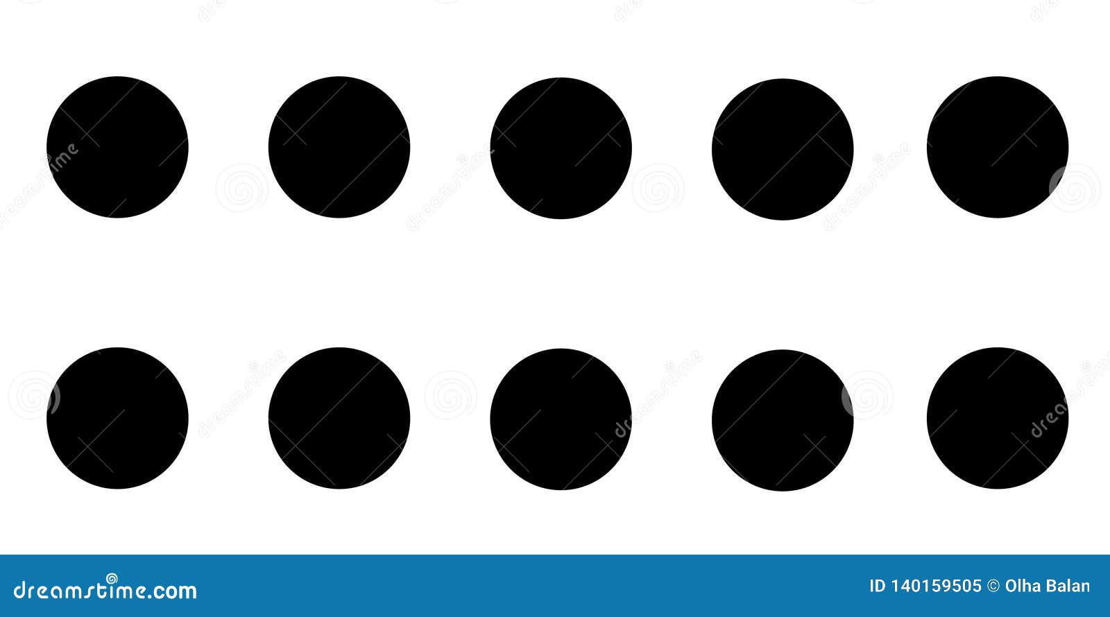 Ten Circles stock vector. Illustration of identical - 140159505