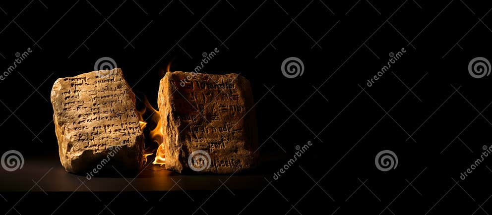 The Ten Commandments with Copy Space: Tablets of the Law, Tablets of ...