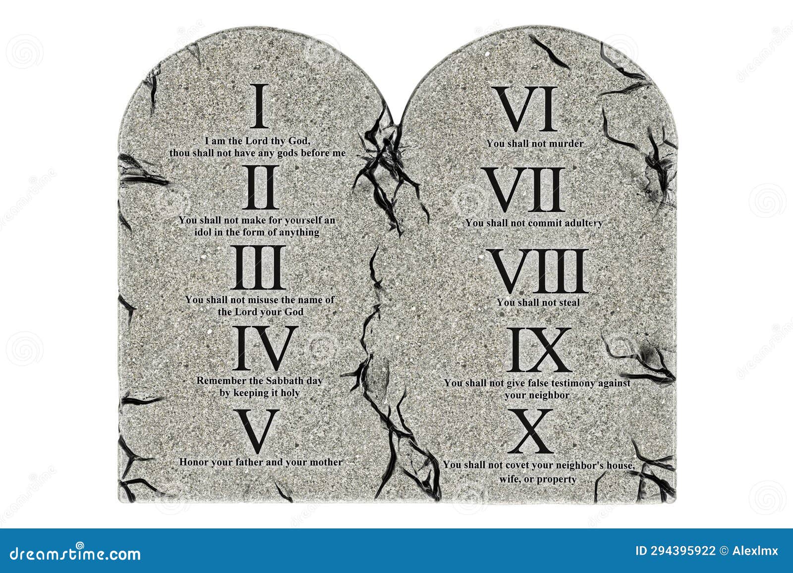The Ten Commandments, the 10 Commandments of God. 3D Rendering Stock ...