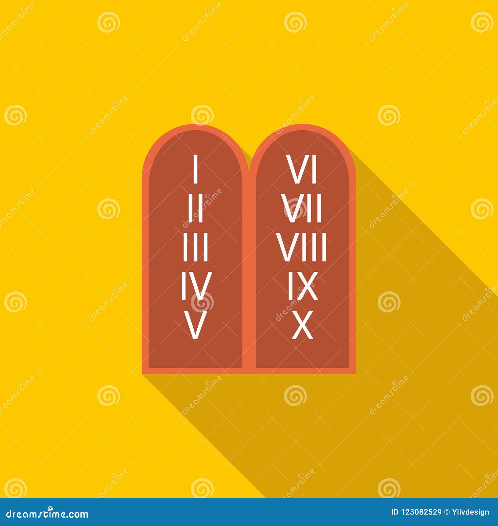 Ten Commandments Flat Icon On White Cartoon Vector | CartoonDealer.com ...