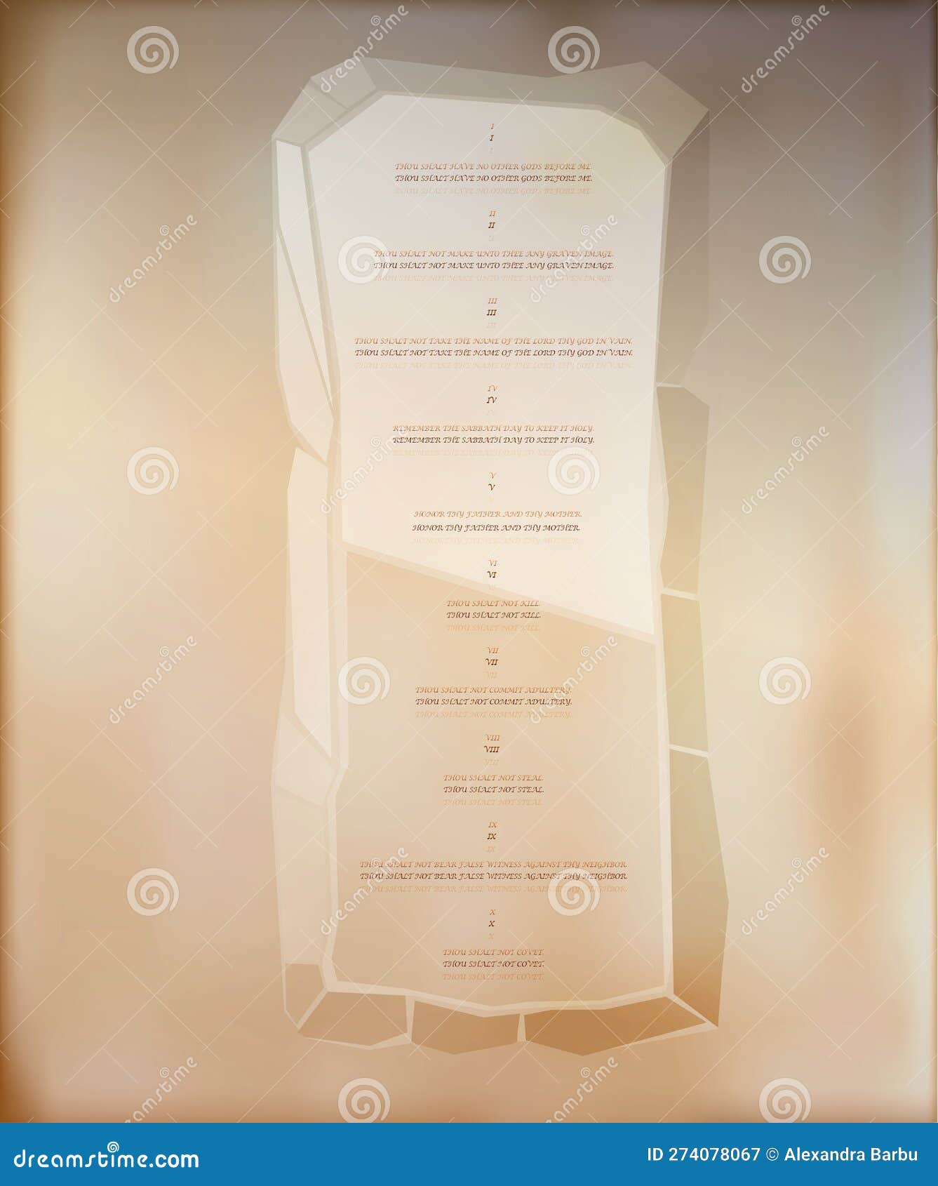 The Ten Commandments List, God Words Written on Stone Tablets Stock ... The Ten Commandments List, God Words Written on Stone Tablets Stock ...