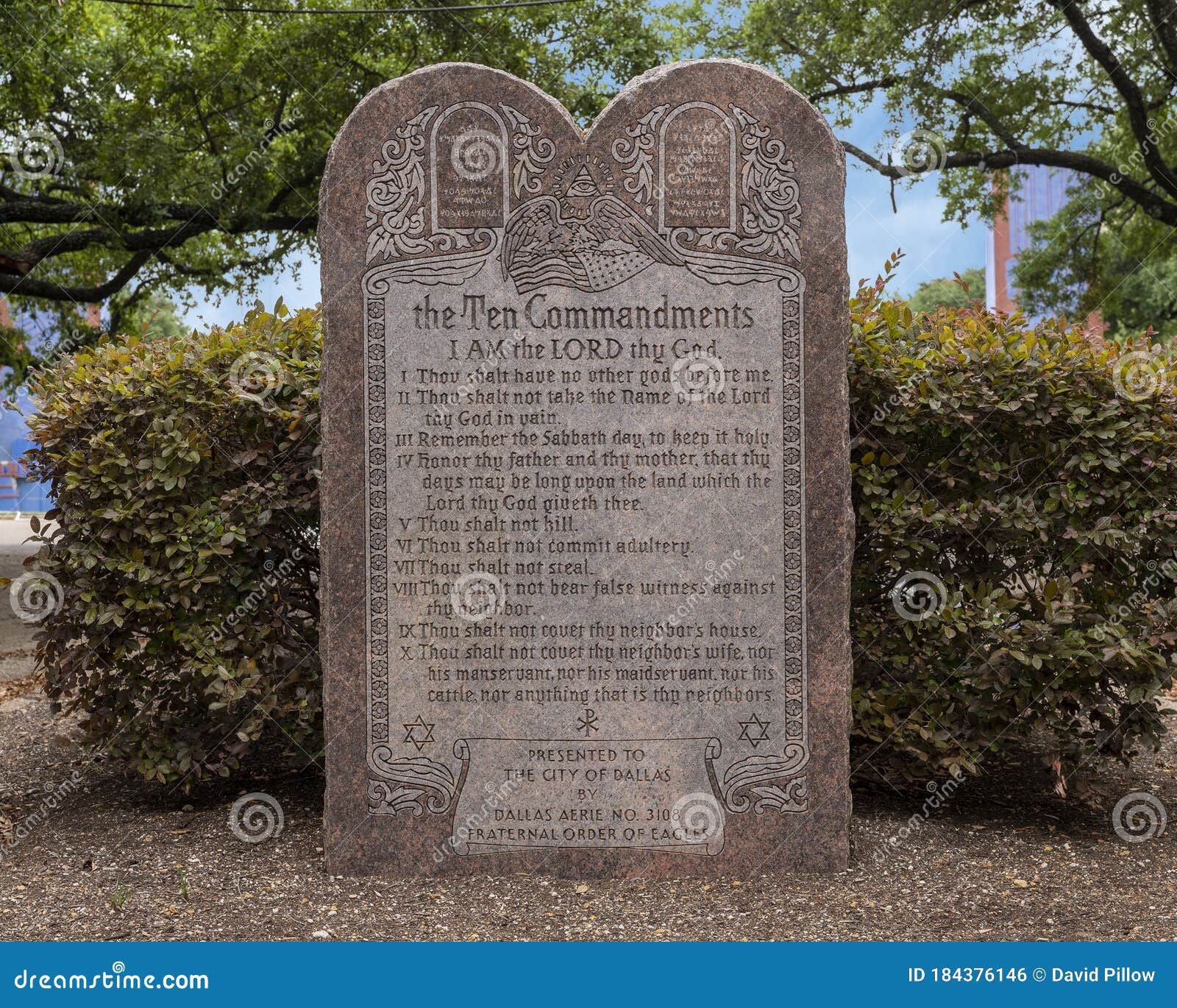 Ten Commandments Monument in Fair Park in Dallas, Texas. Foto de Stock ...
