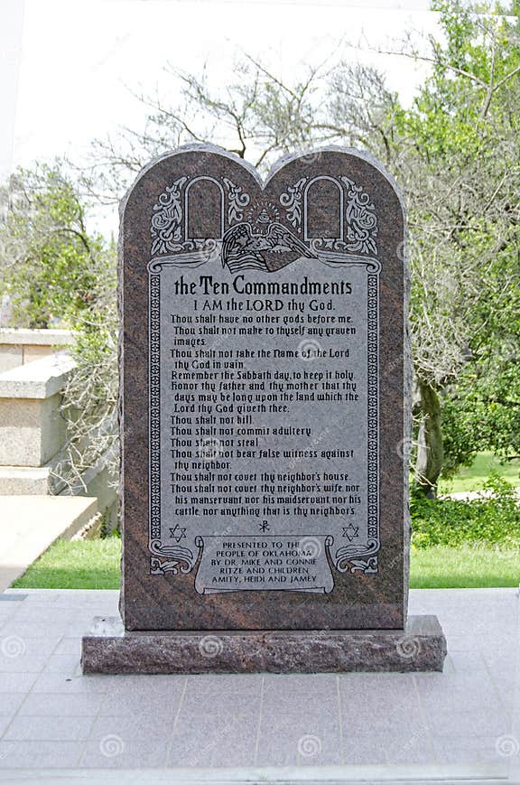 Ten Commandments on Oklahoma State Grounds Editorial Photo - Image of ...