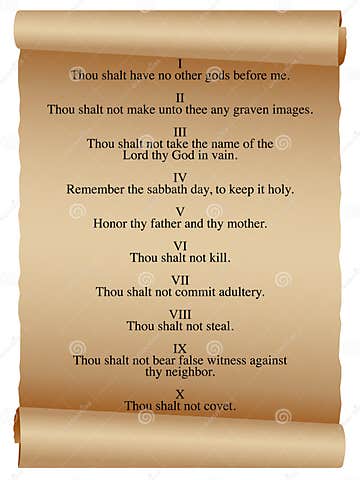 Ten Commandments Scroll stock vector. Illustration of adultery - 19037038
