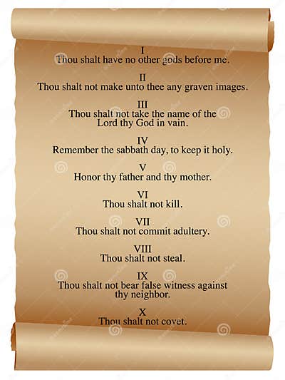 Ten Commandments Scroll stock vector. Illustration of adultery - 19037038