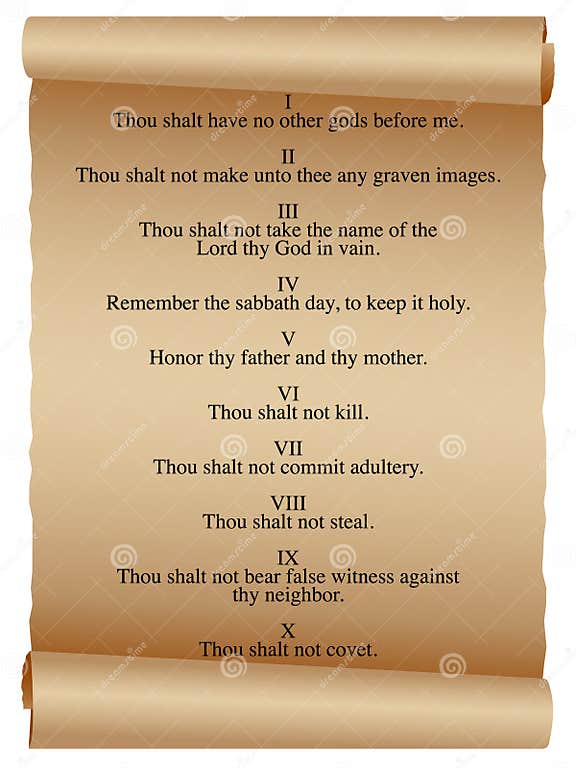 Ten Commandments Scroll stock vector. Illustration of adultery - 19037038
