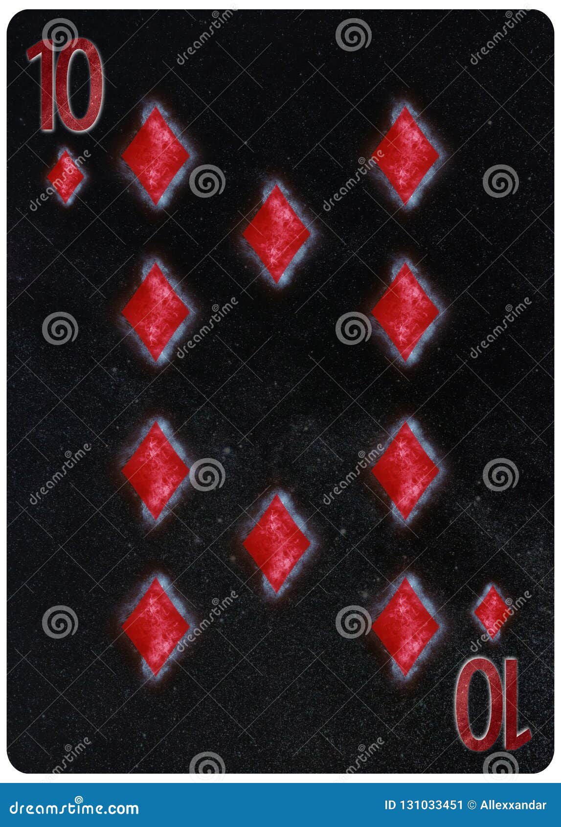 Ten of Diamonds Playing Card Abstract Background Stock Illustration ...