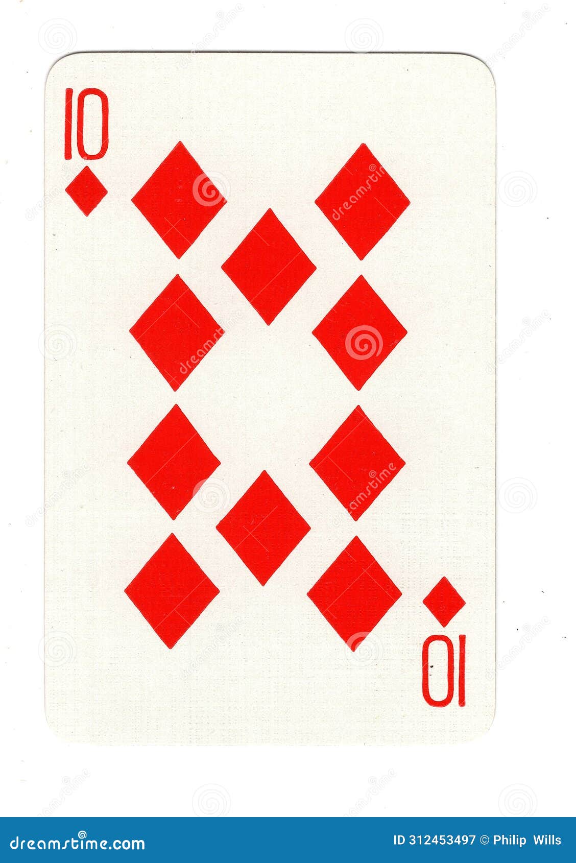 Ten of Diamonds Playing Card. Stock Illustration - Illustration of ...