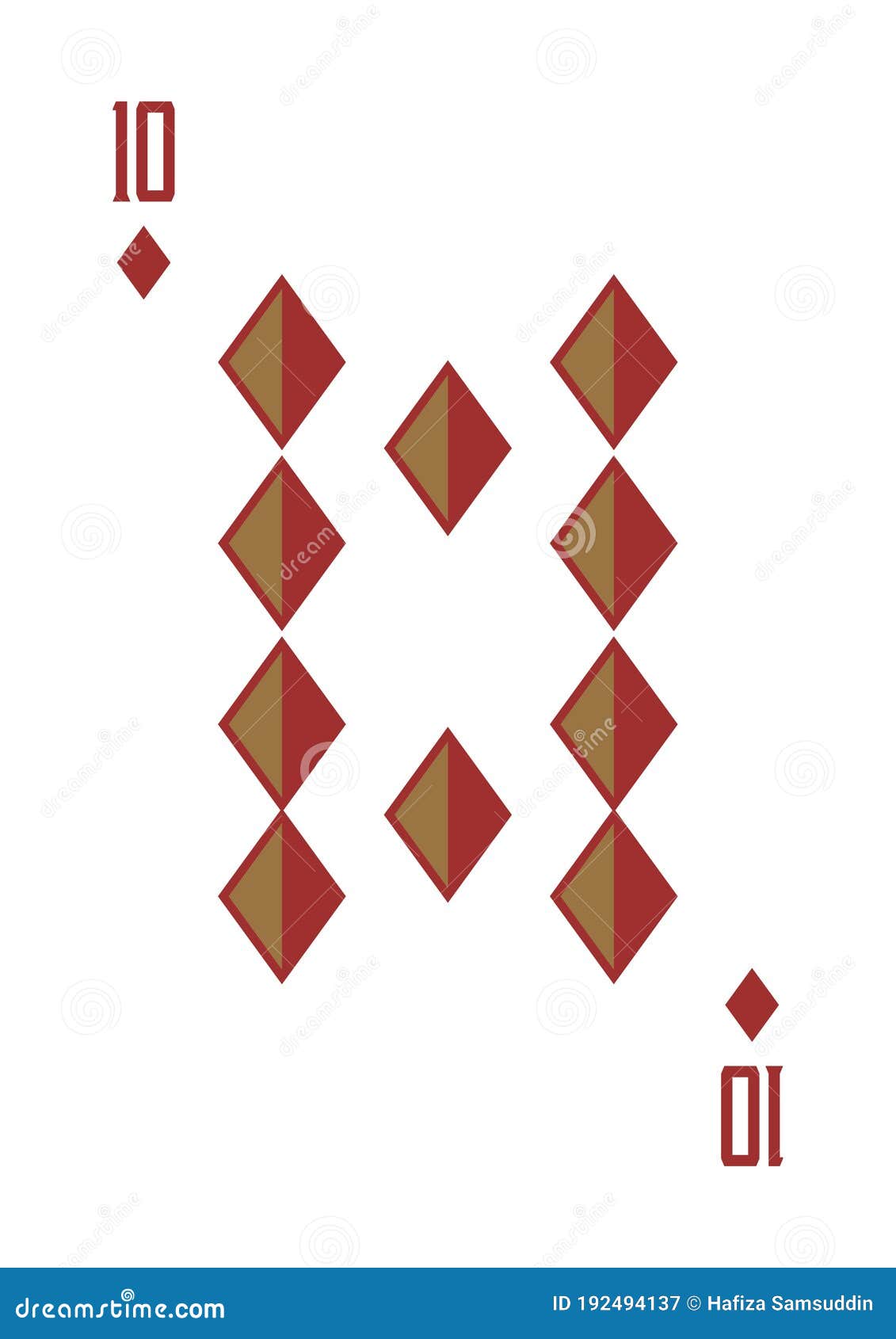 Ten of Diamonds. Vector Illustration Decorative Design Stock Vector ...