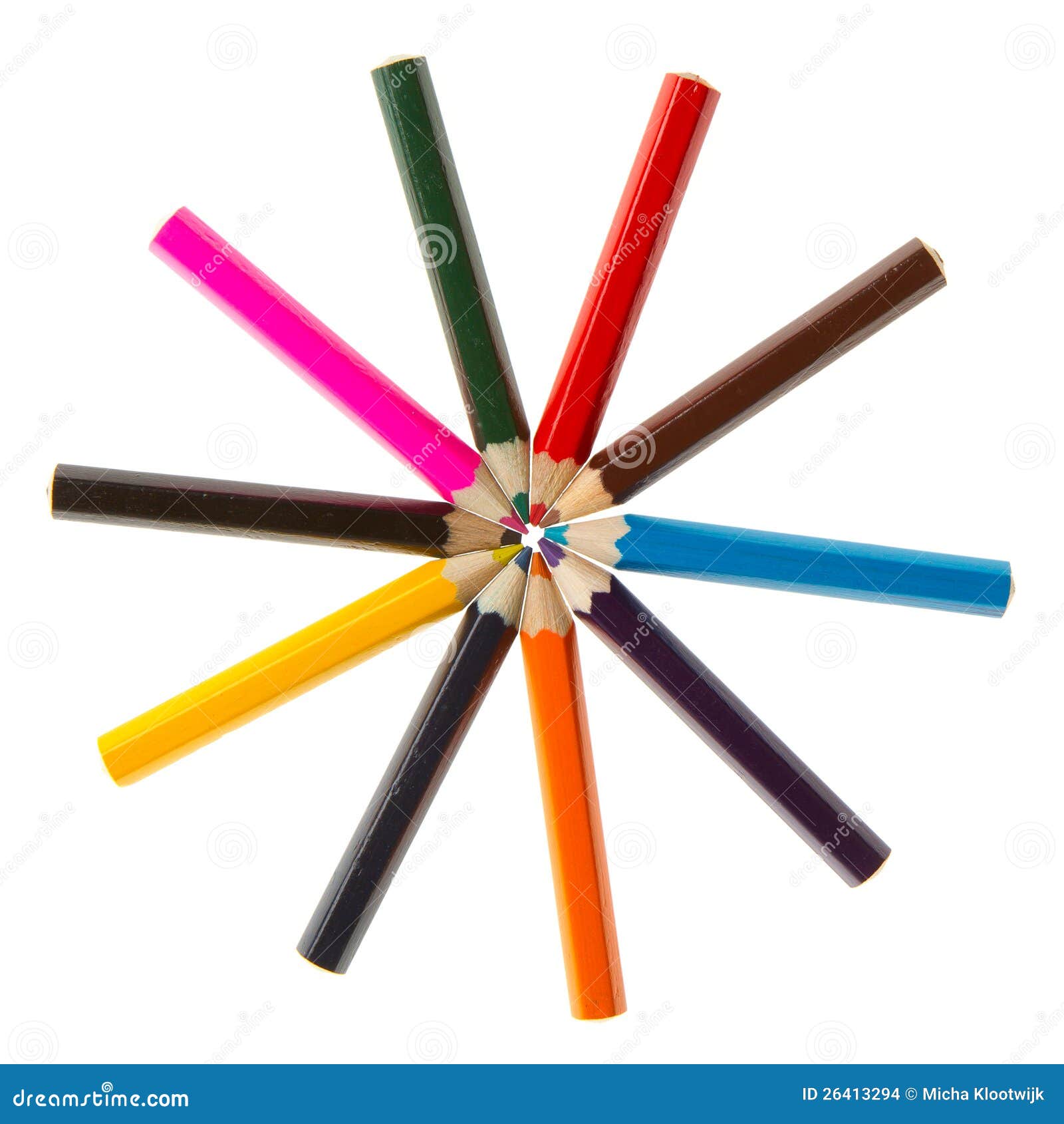 Ten Different Color Pencils Stock Photo - Image of pink, creativity ...