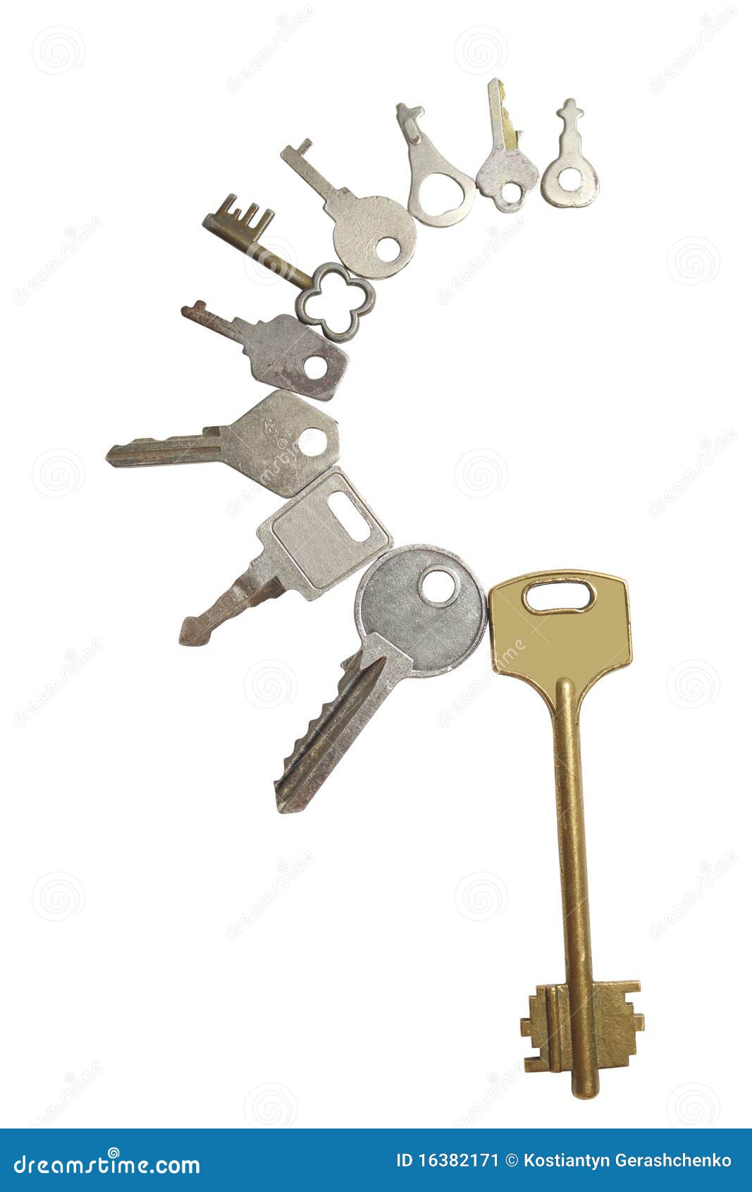 Ten different keys stock image. Image of rays, metal - 16382171