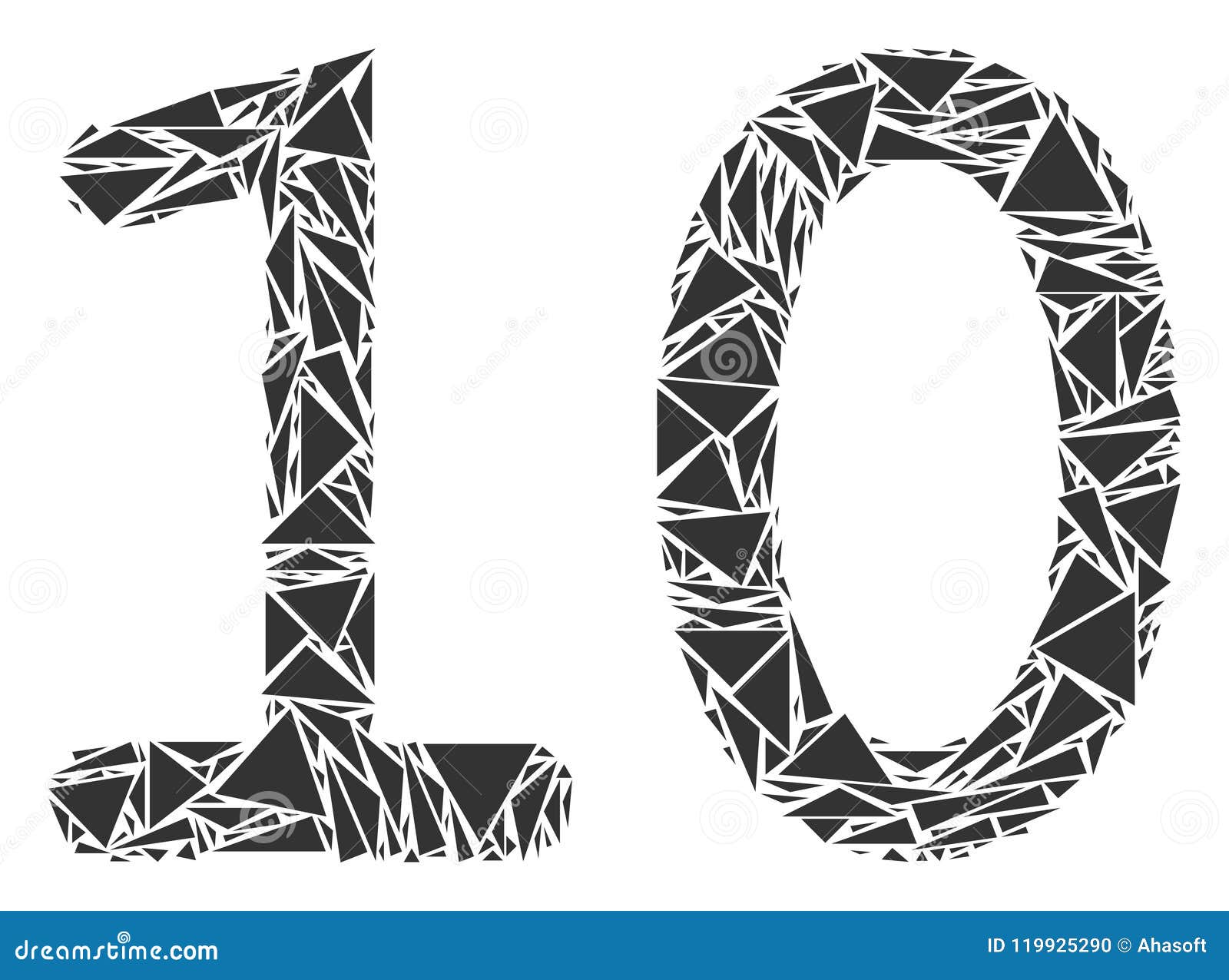 Ten Digits Text Collage of Triangles Stock Vector - Illustration of ...