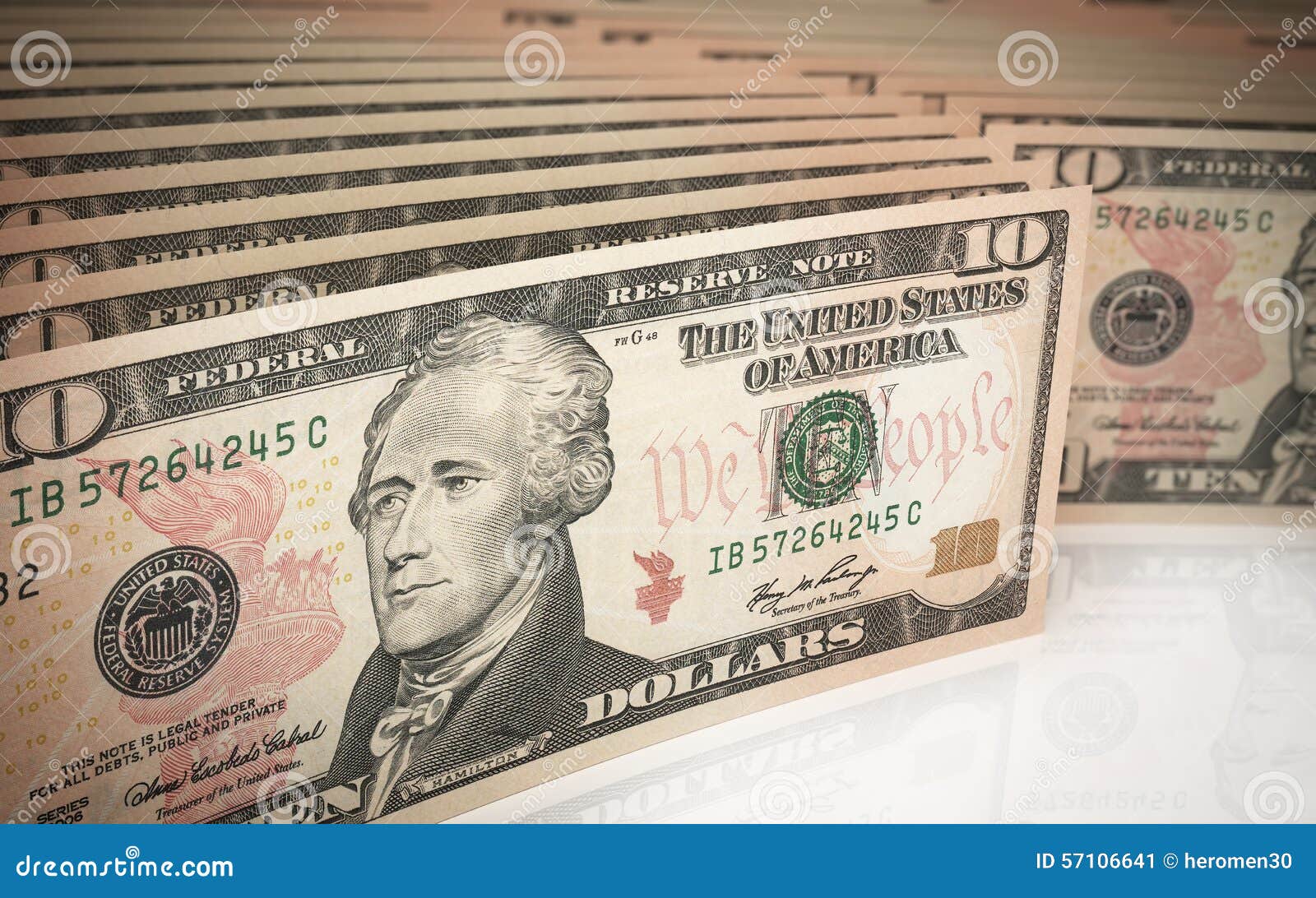 Ten dollar banknotes stock illustration. Illustration of business ...