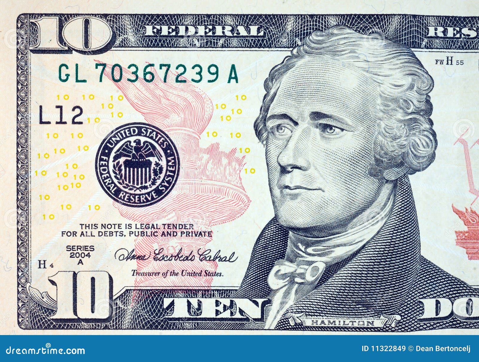 Ten dollar bill stock image. Image of dollars, hamilton - 11322849
