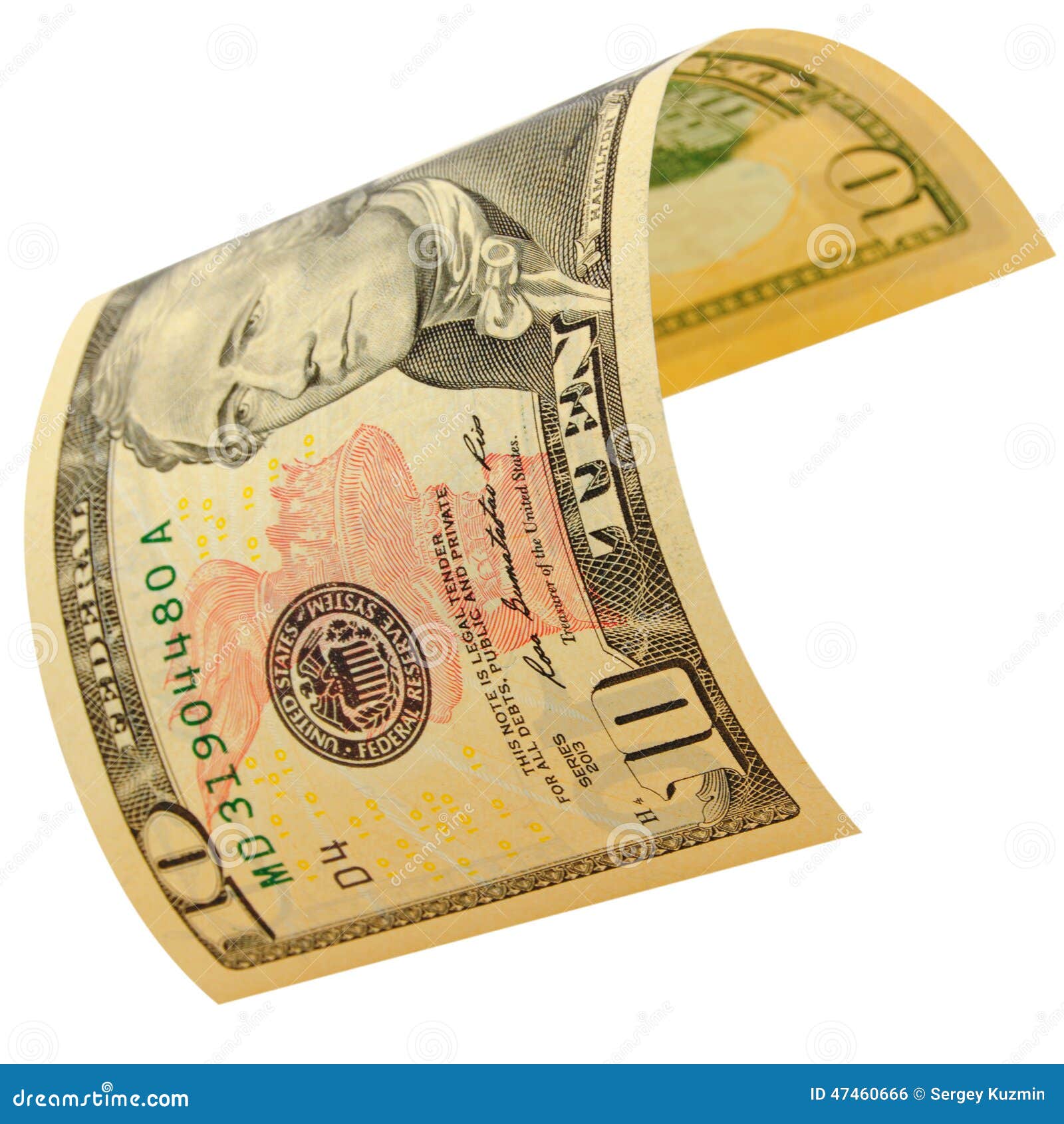 Ten dollars isolated. stock photo. Image of bonus, bill - 47460666