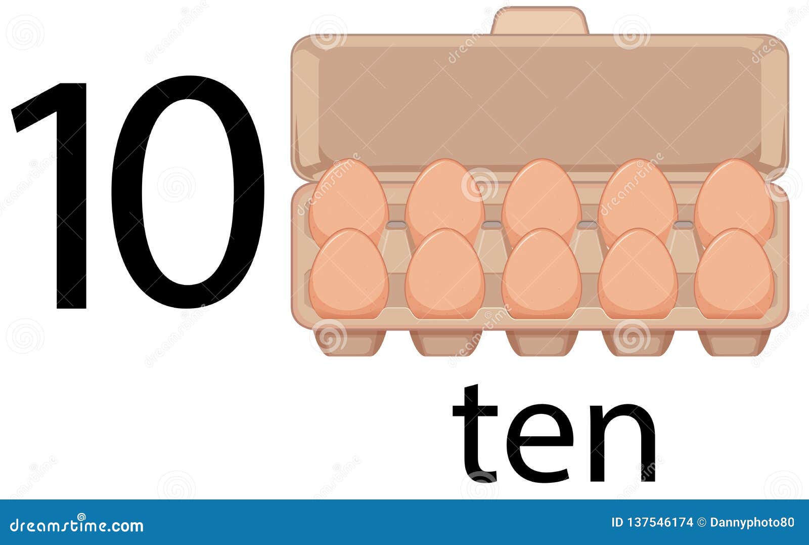 Ten egg in carton stock vector. Illustration of food - 137546174