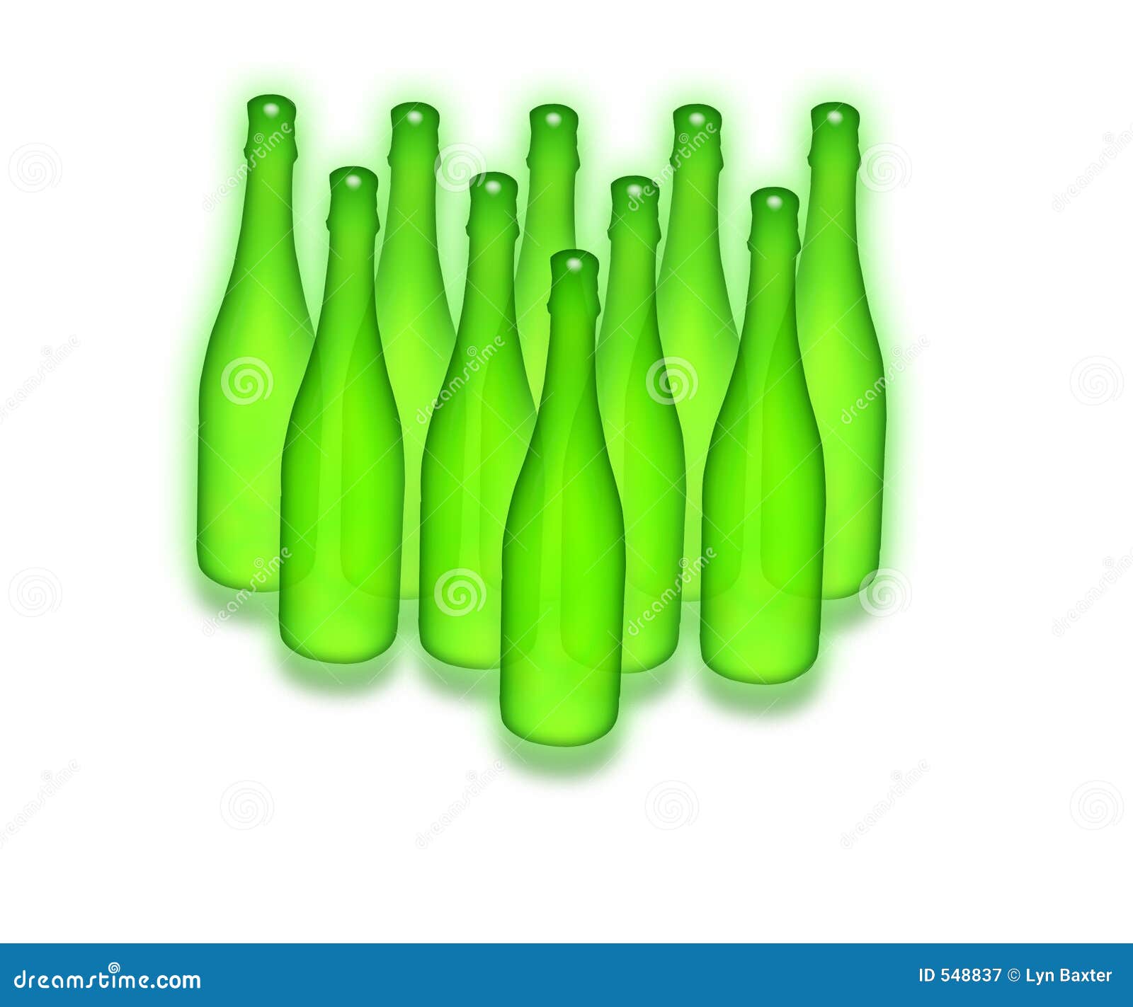 Ten Green Bottles stock illustration. Illustration of wine - 548837