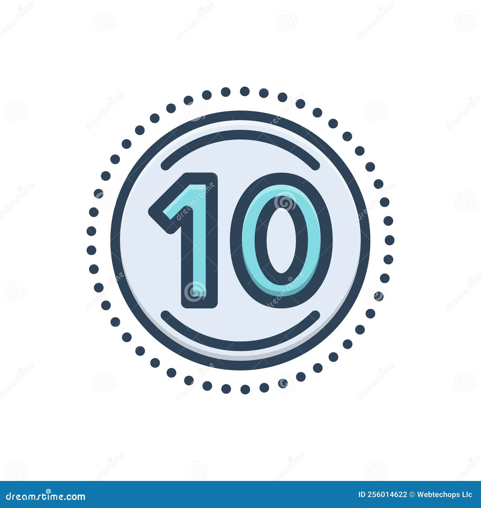 Color Illustration Icon for Ten, Label and Month Stock Vector ...