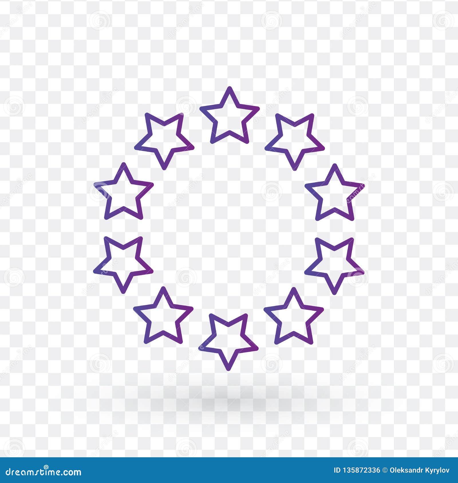 Ten Linear Score Stars in Circle. Linear Icon. . Vector Illustration ...