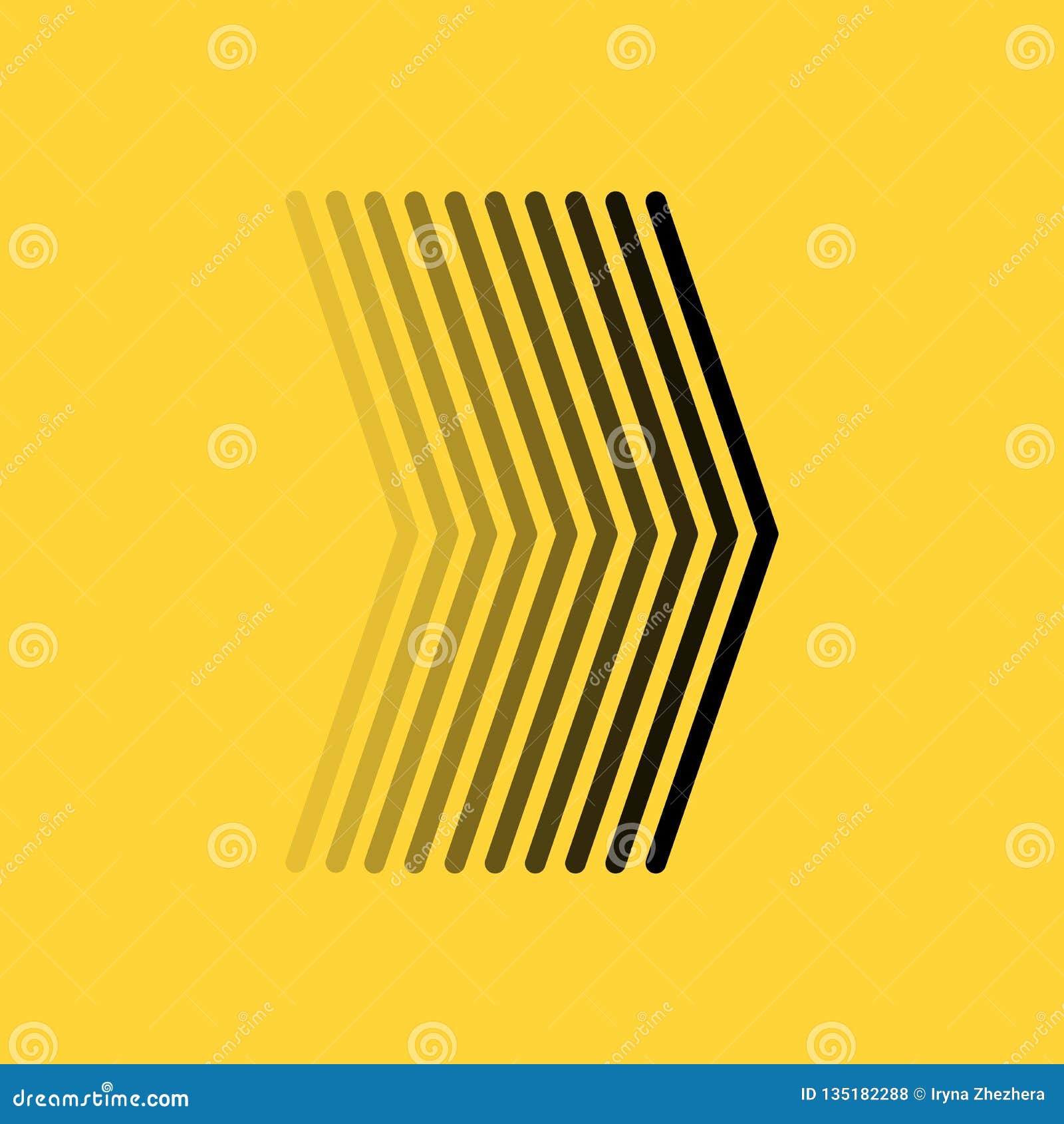 Ten Linear Wide Arrows Right. Thin Line Icon for Website Design and App ...