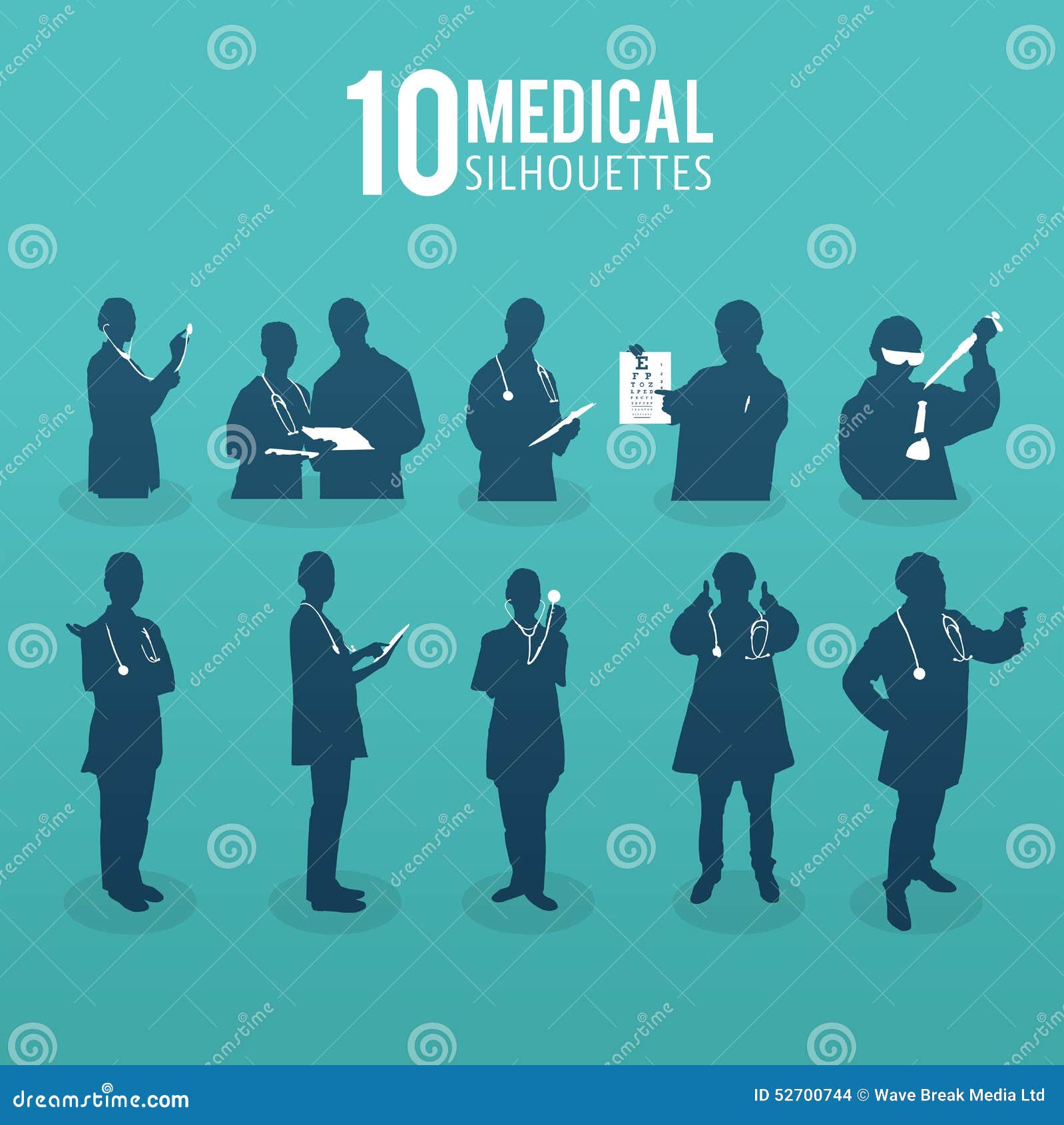 Ten Medical Silhouettes Vector Stock Vector - Illustration of medicine ...
