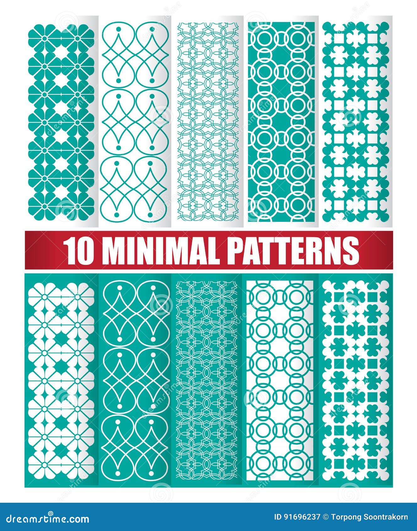 Ten Minimal Patterns Cartoon Vector | CartoonDealer.com #91696237