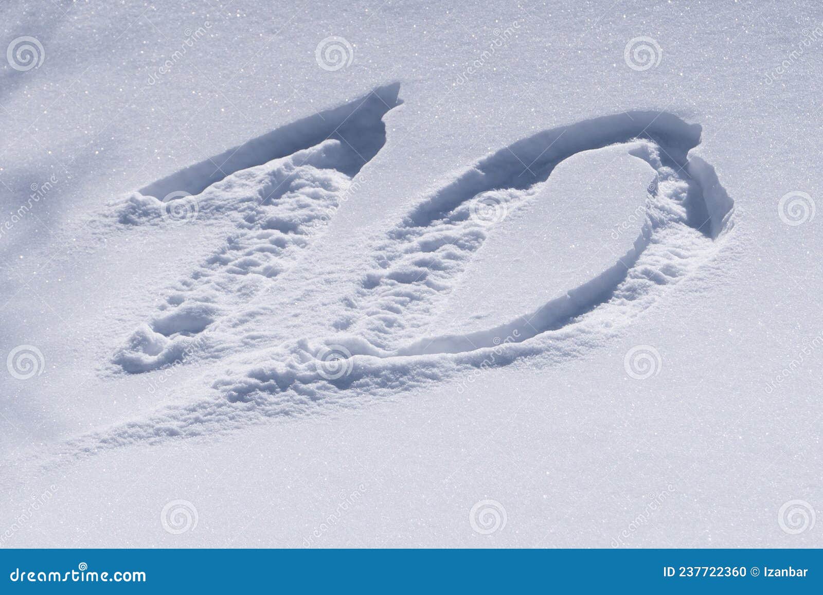 10 Ten Number Writing on the Snow Stock Photo - Image of nature, text ...