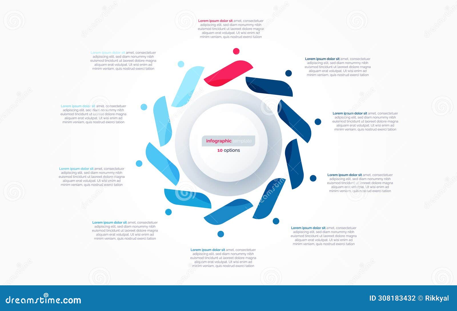 Ten Option Circle Infographic Design Template. Vector Illustration ...