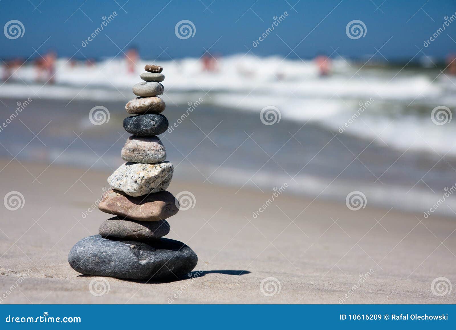 Ten Pebbles Stacked on Beach Stock Image - Image of coast, object: 10616209
