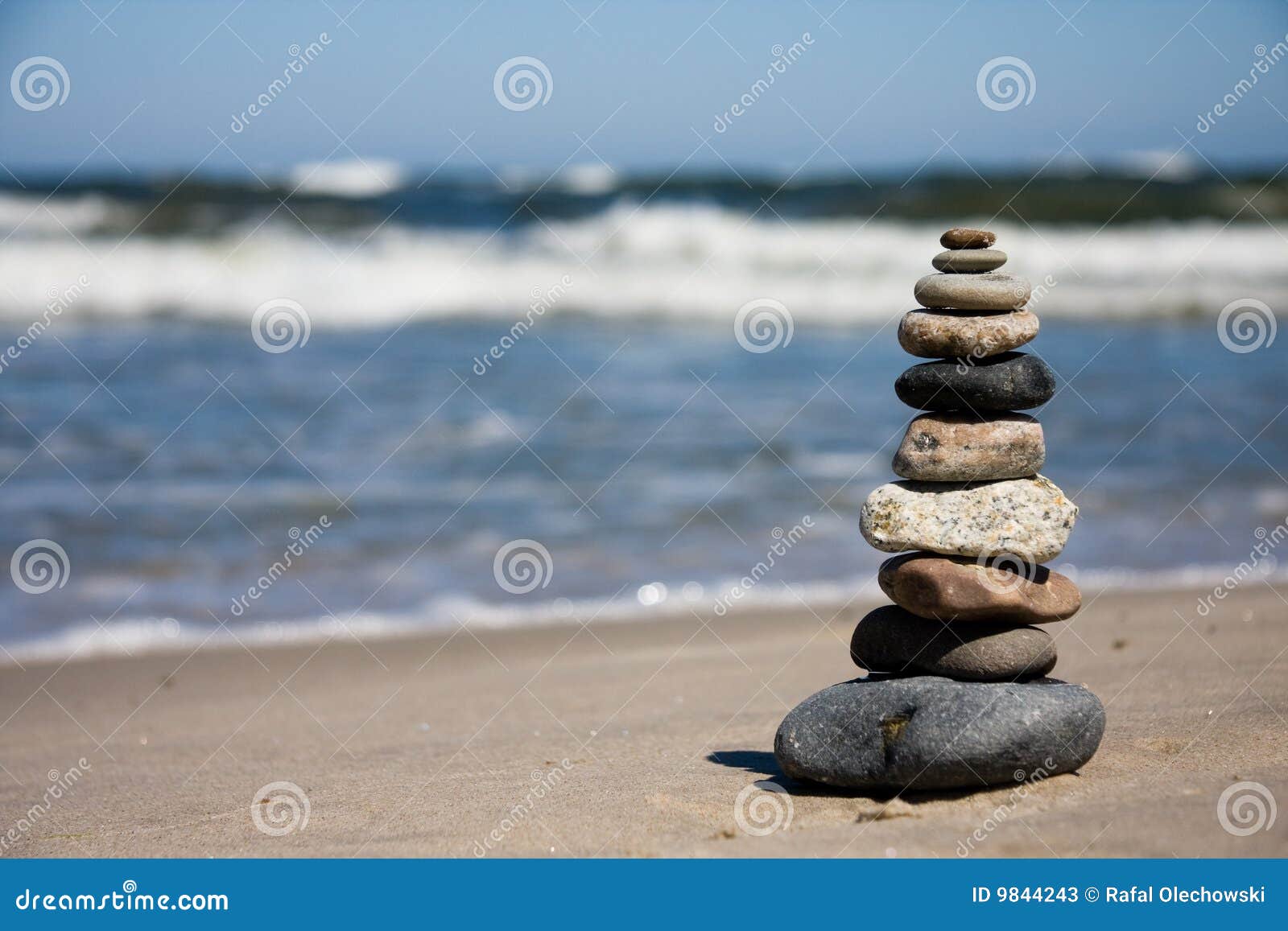 Ten Pebbles Stacked on Beach Stock Image - Image of simplicity, rocks ...