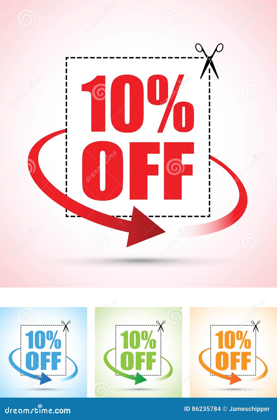 Ten percent arrow set stock vector. Illustration of sign - 86235784