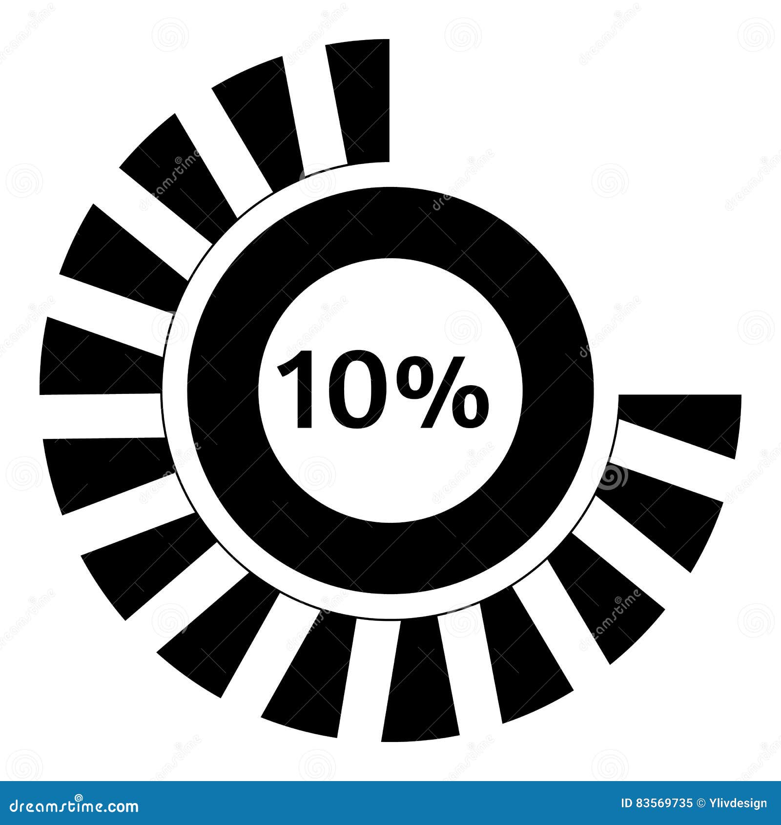 Ten Percent Download Icon, Simple Style Stock Vector - Illustration of ...