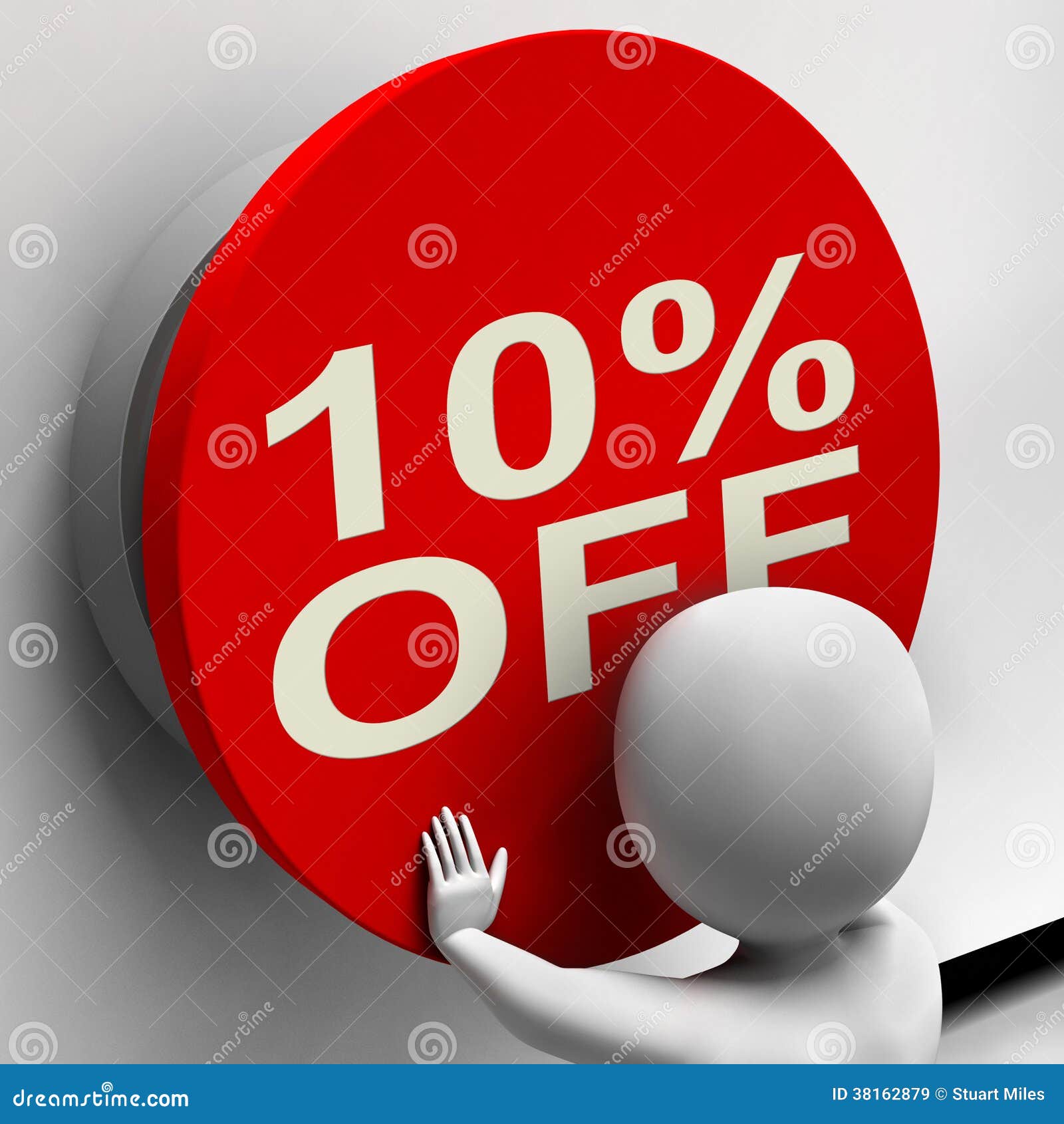 Ten Percent Off Button Shows 10 Markdown Sale Stock Illustration ...